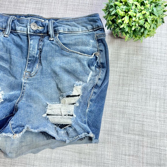 torrid | Shorts | Torrid Distressed Netted Shortie Cutoffs Raw Hem And ...
